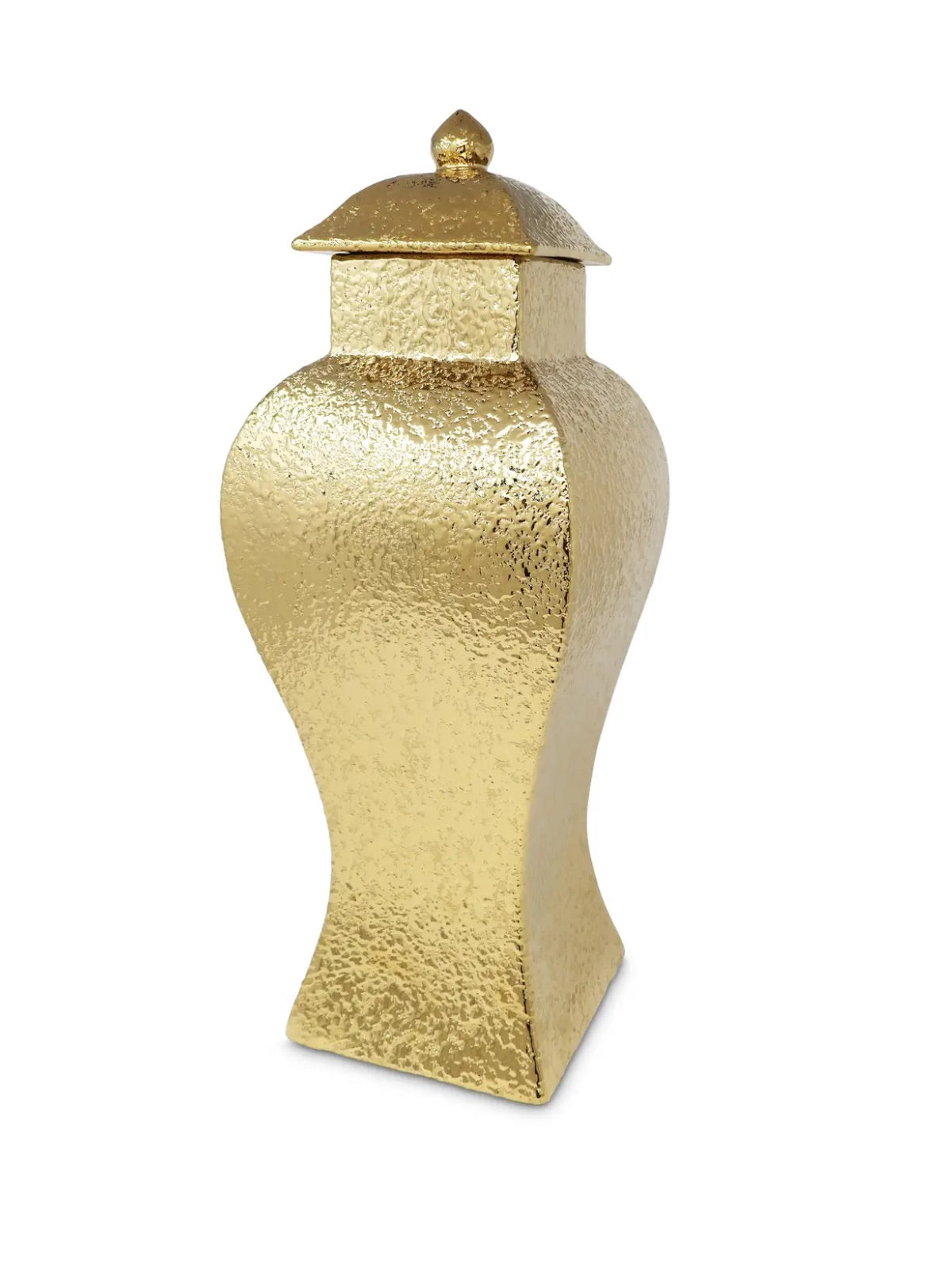 Hammered Gold Ginger Jar with Lid | Luxury Home Decor Accent