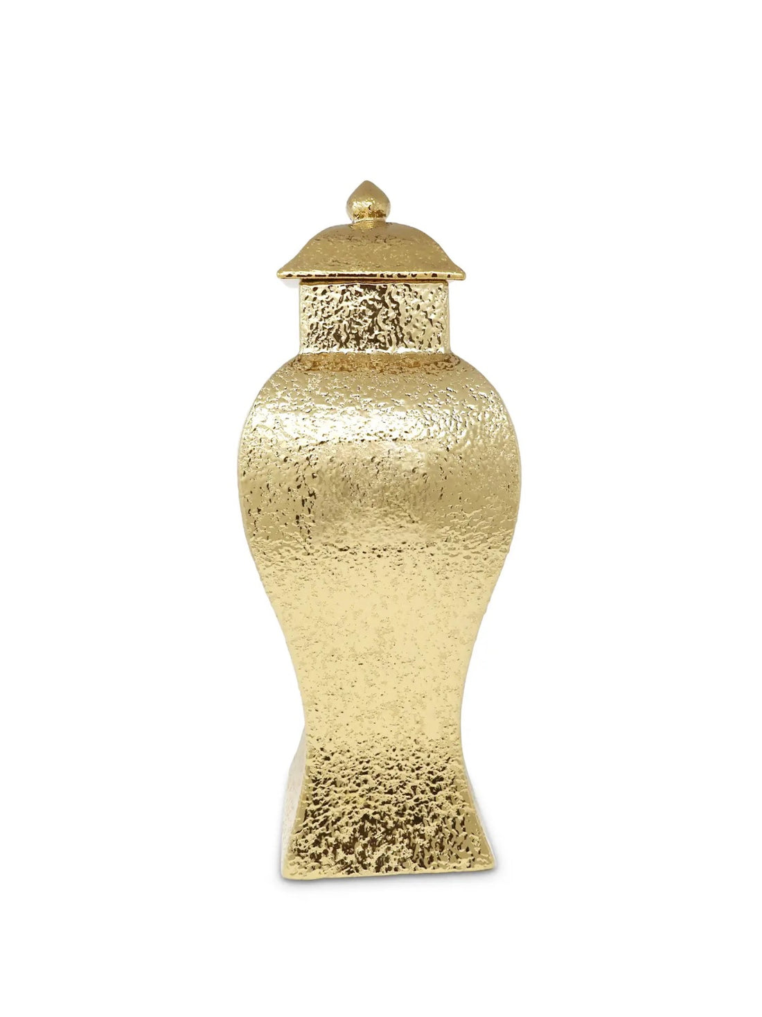 Hammered Gold Ginger Jar with Lid | Luxury Home Decor Accent