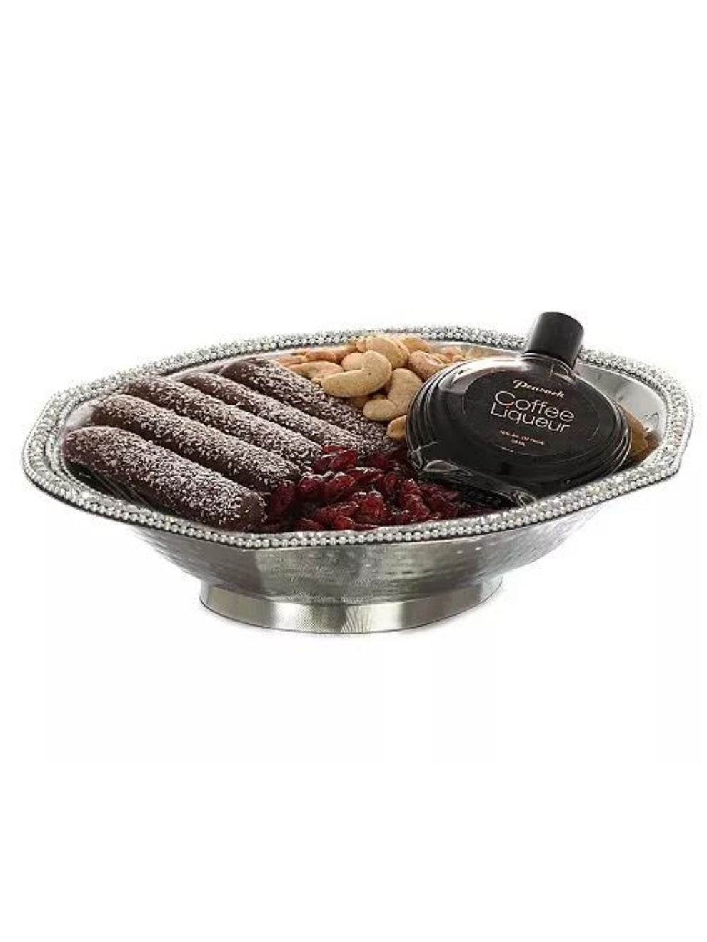 Stainless Steel Octagonal Bowl with Diamond Detail Accents